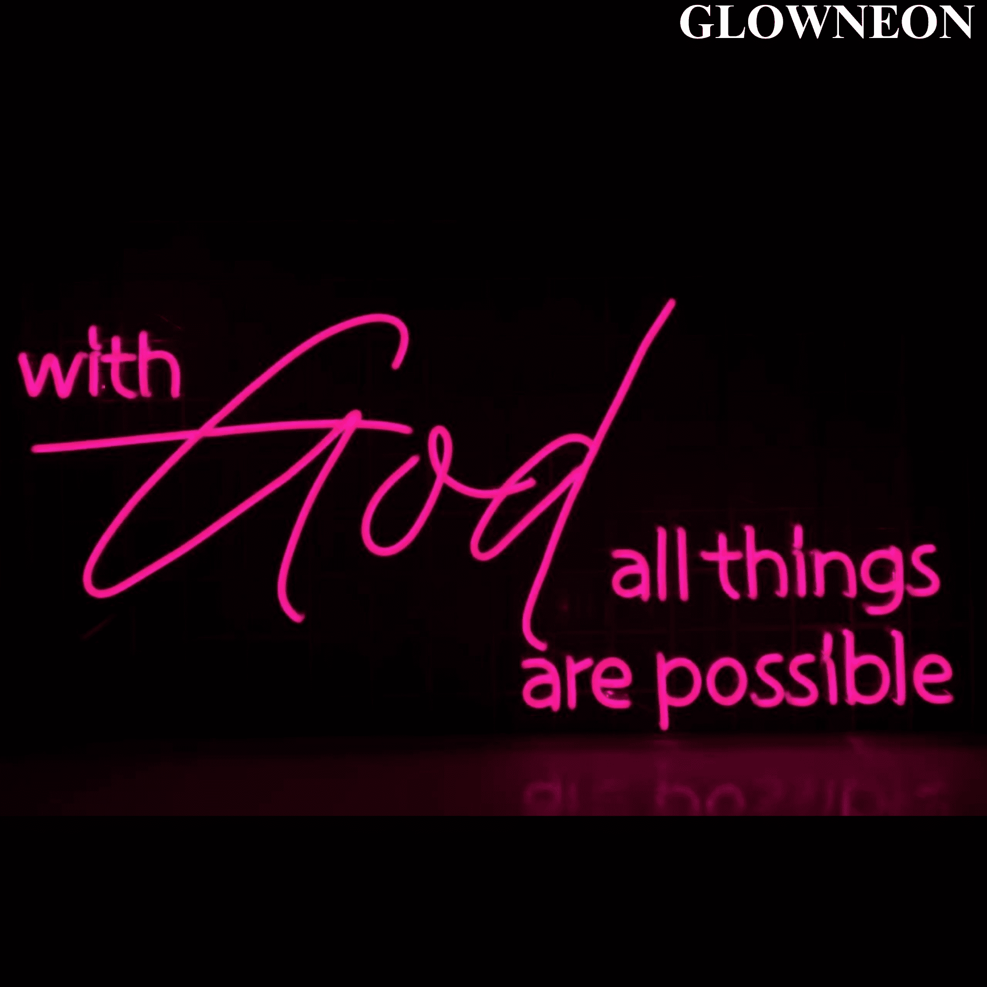 Glowneon With God All Things Are Possible Led Sign, God Jesus Decor ...