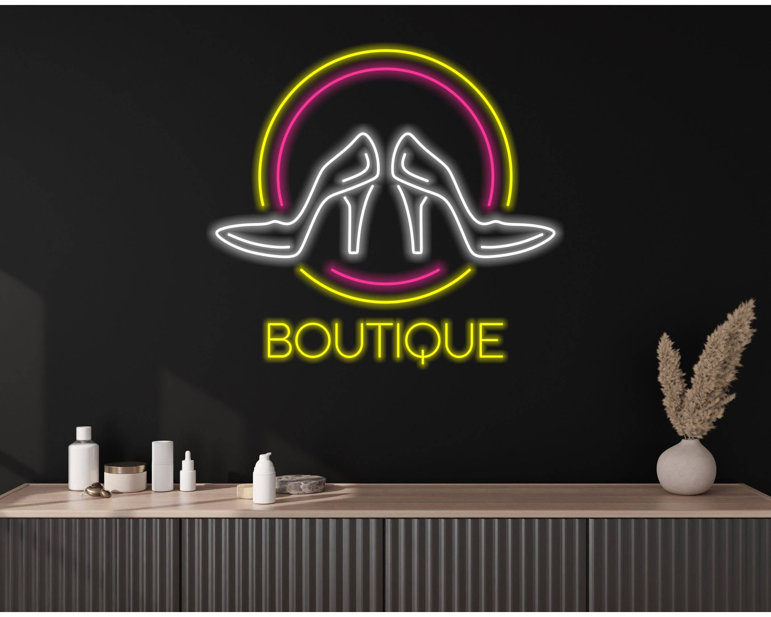 Glowneon Woman Shoes Shop Boutique Neon Sign, Heels Store Decor ...