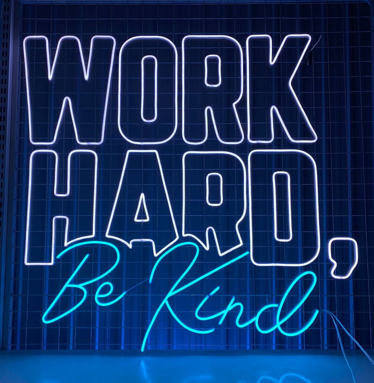 Glowneon Work Hard Be Kind Neon, Inspirational Quote Sign, Motivational ...