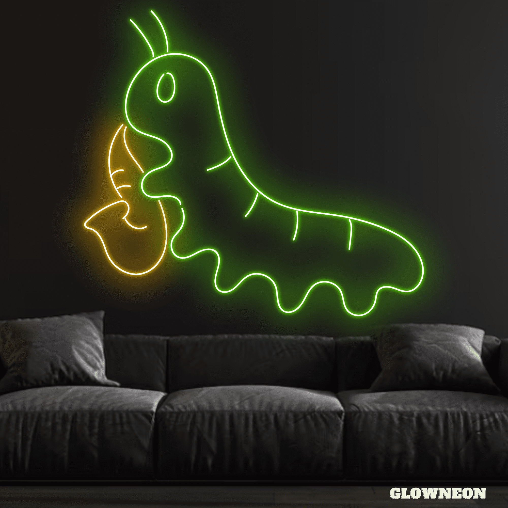 Glowneon Worm Blows Trumpet Neon Sign, Cute Worm Sign, Gift for Kids ...