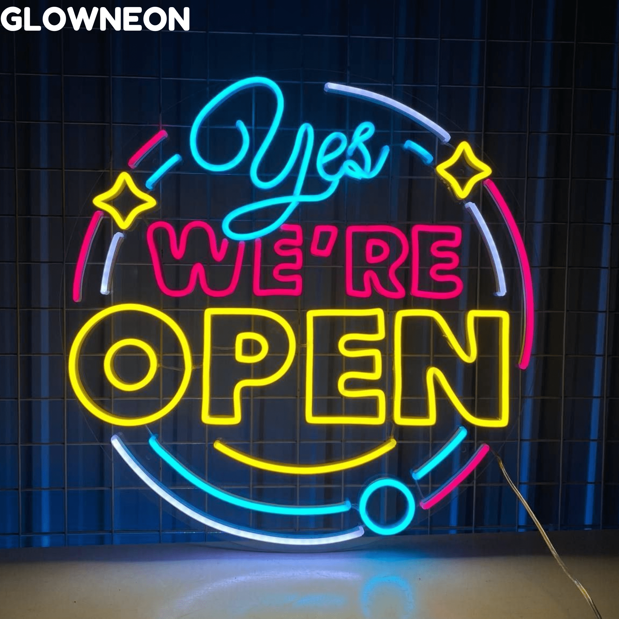 Glowneon Yes We're Open Neon Sign, Bar Led Sign, Business Open Sign ...