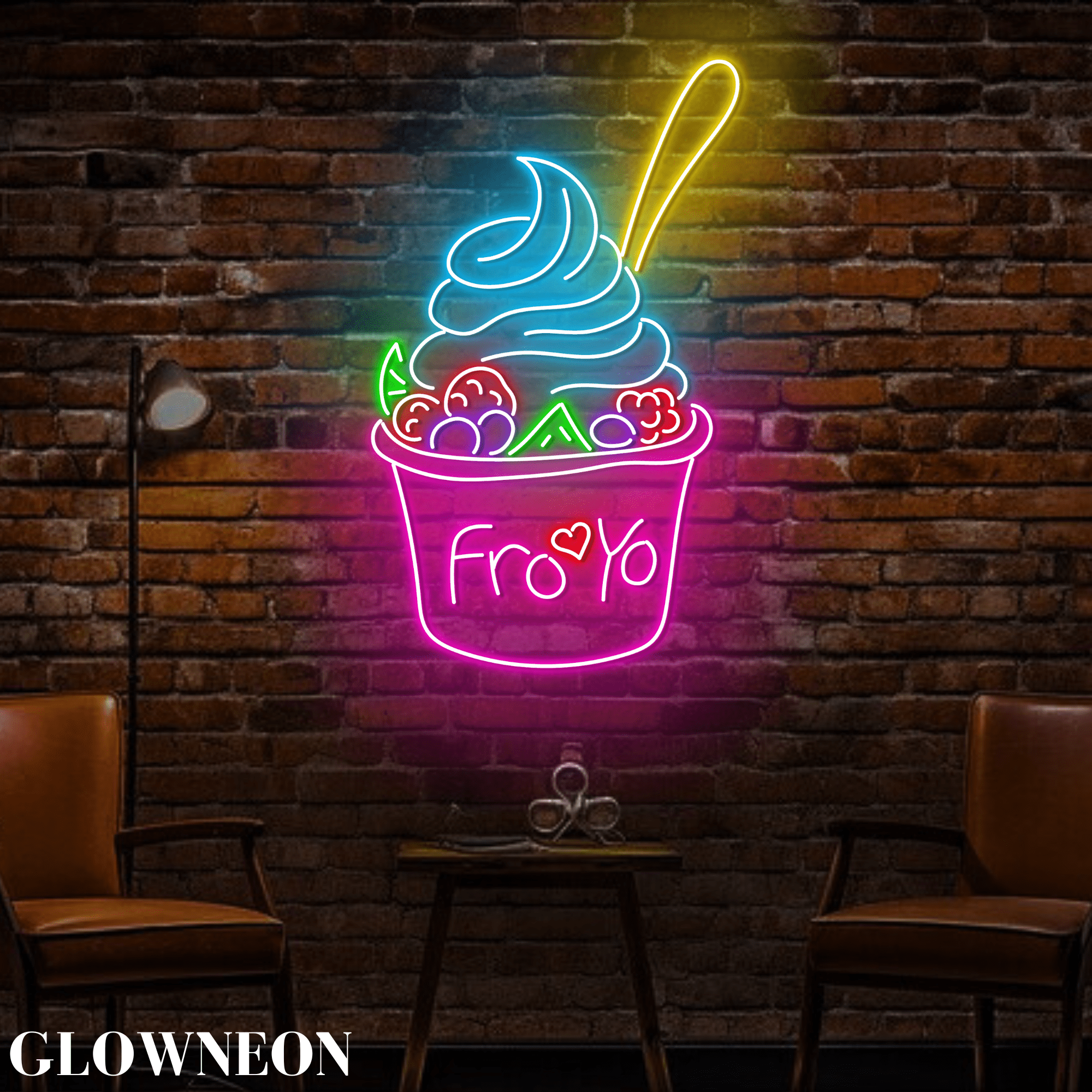 Glowneon Yogurt Led Sign, Fruit Yogurt Shop Wall Decor, Dessert Decor ...