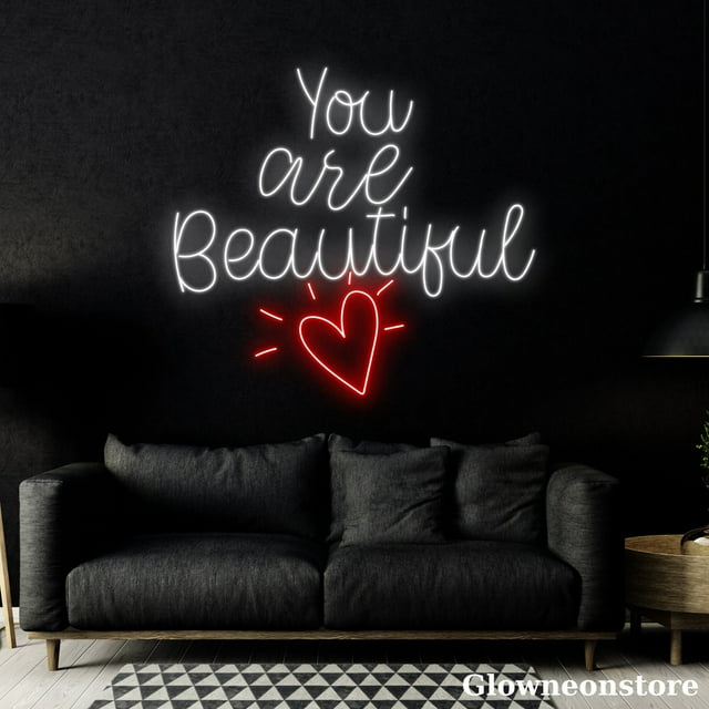 Glowneon You Are Beautiful Neon Sign, Custom Motivation Quotes Led Sign ...