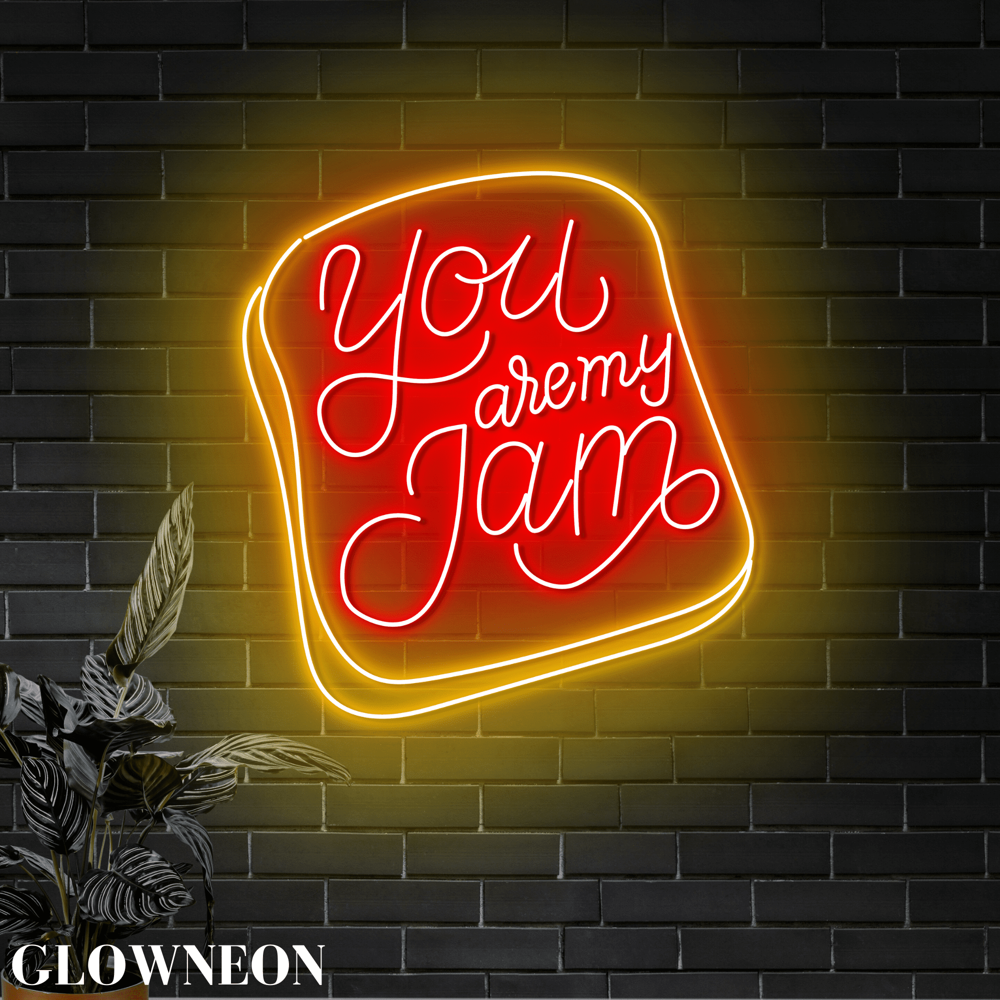 Glowneon You Are My Jam Neon Light, Sandwich & Jam Store Led Wall Art ...