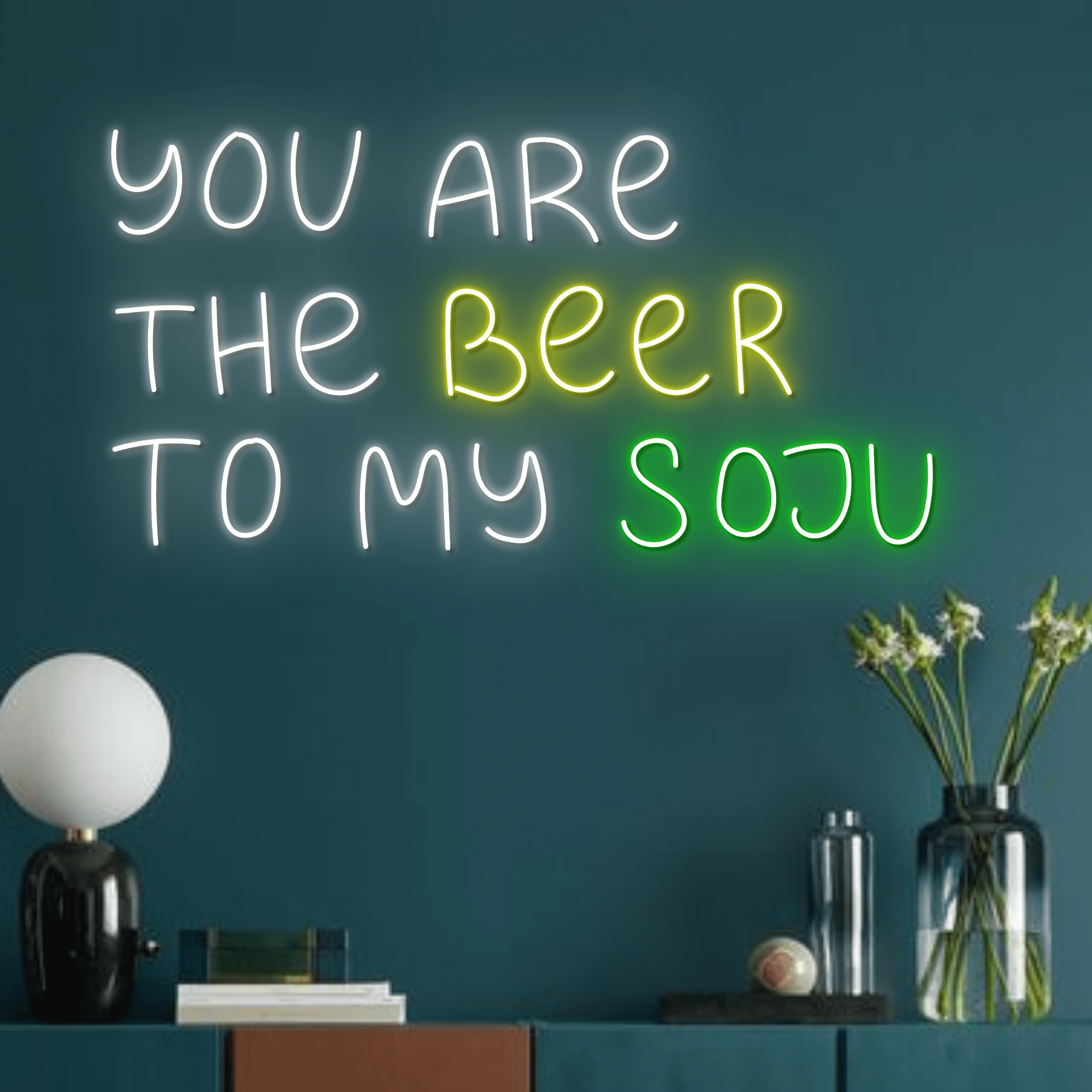 Glowneon You Are The Beer To My Soju Neon Signs, Beer Club Soju Sign ...