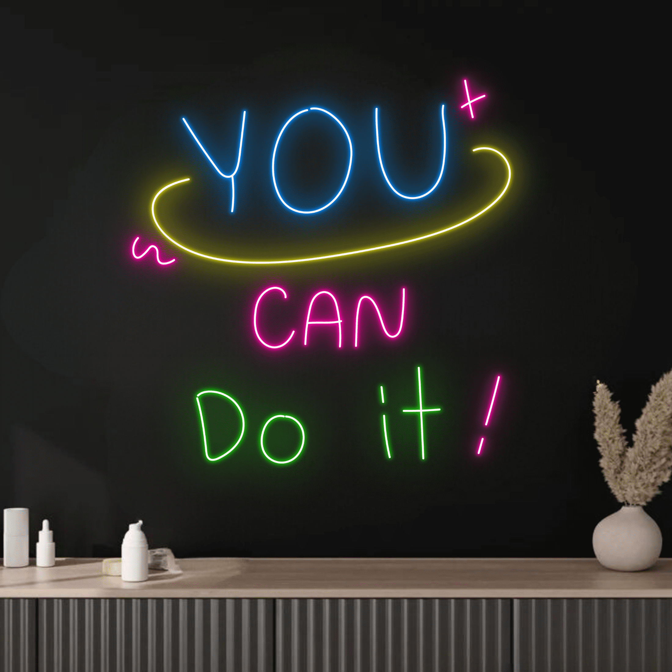 Glowneon You Can Do It Neon Sign, Motivation Quote Wall Art Decor ...