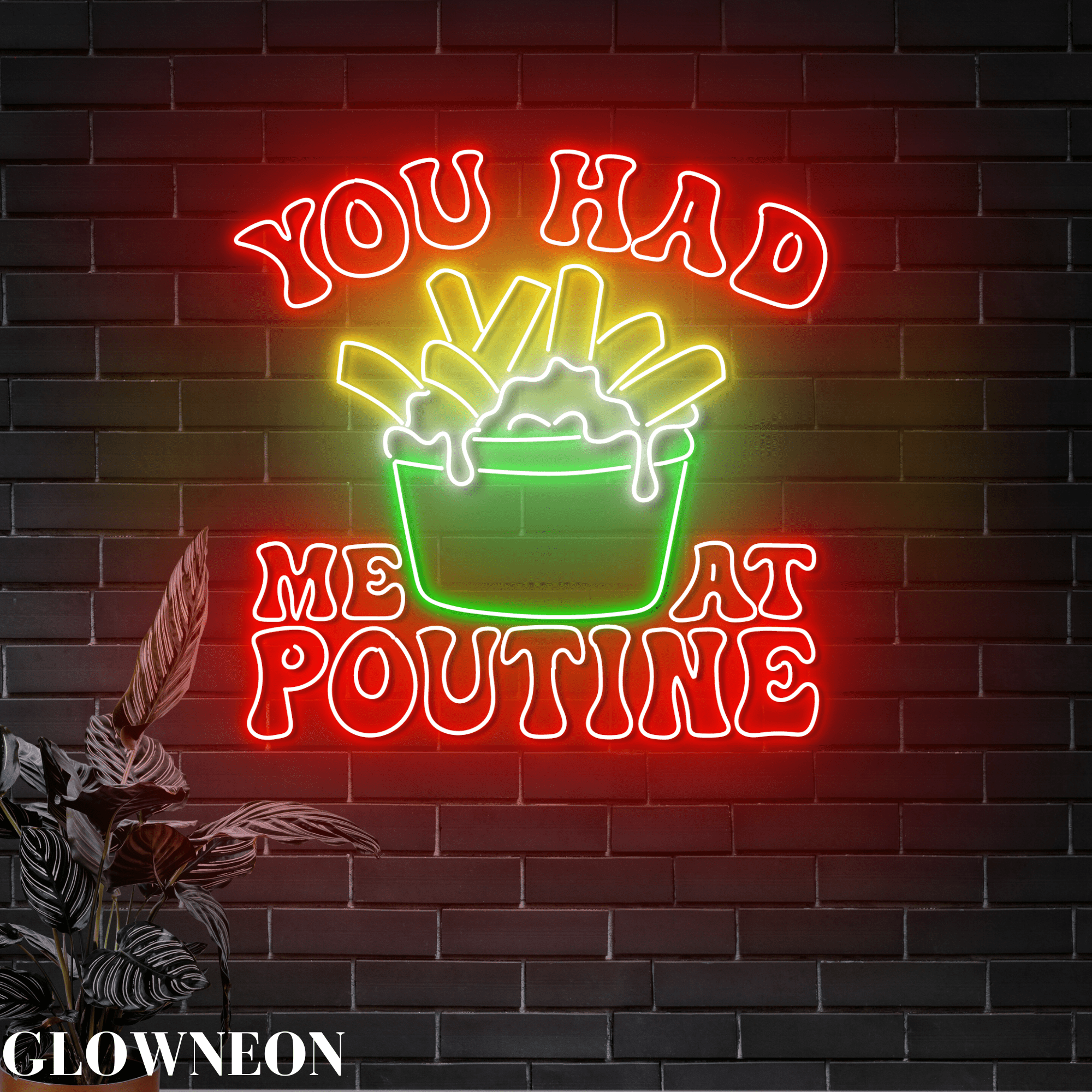 Glowneon You Had Me At Poutine Led Sign, Canadian Poutine Wall Decor ...