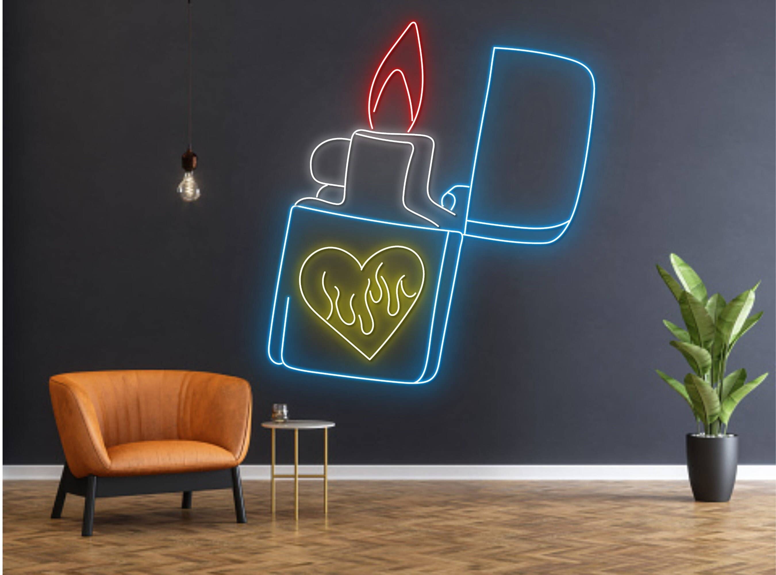 Glowneon Zippo Lighter Neon Sign, Man Cave Wall Art Sign - Walmart.com