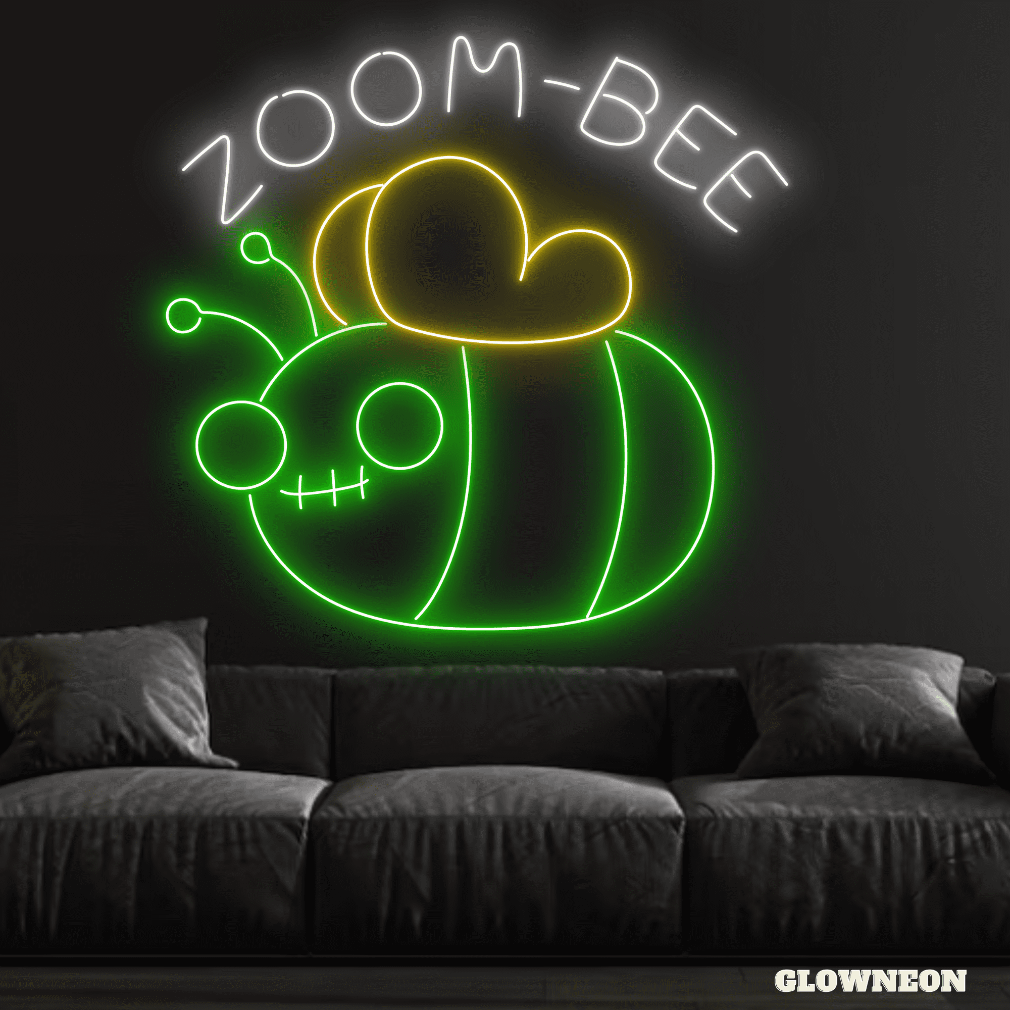 Glowneon Zoom Bee Neon Sign, Bee Decor, Bee Sign, Animal LED Sign - Walmart.com