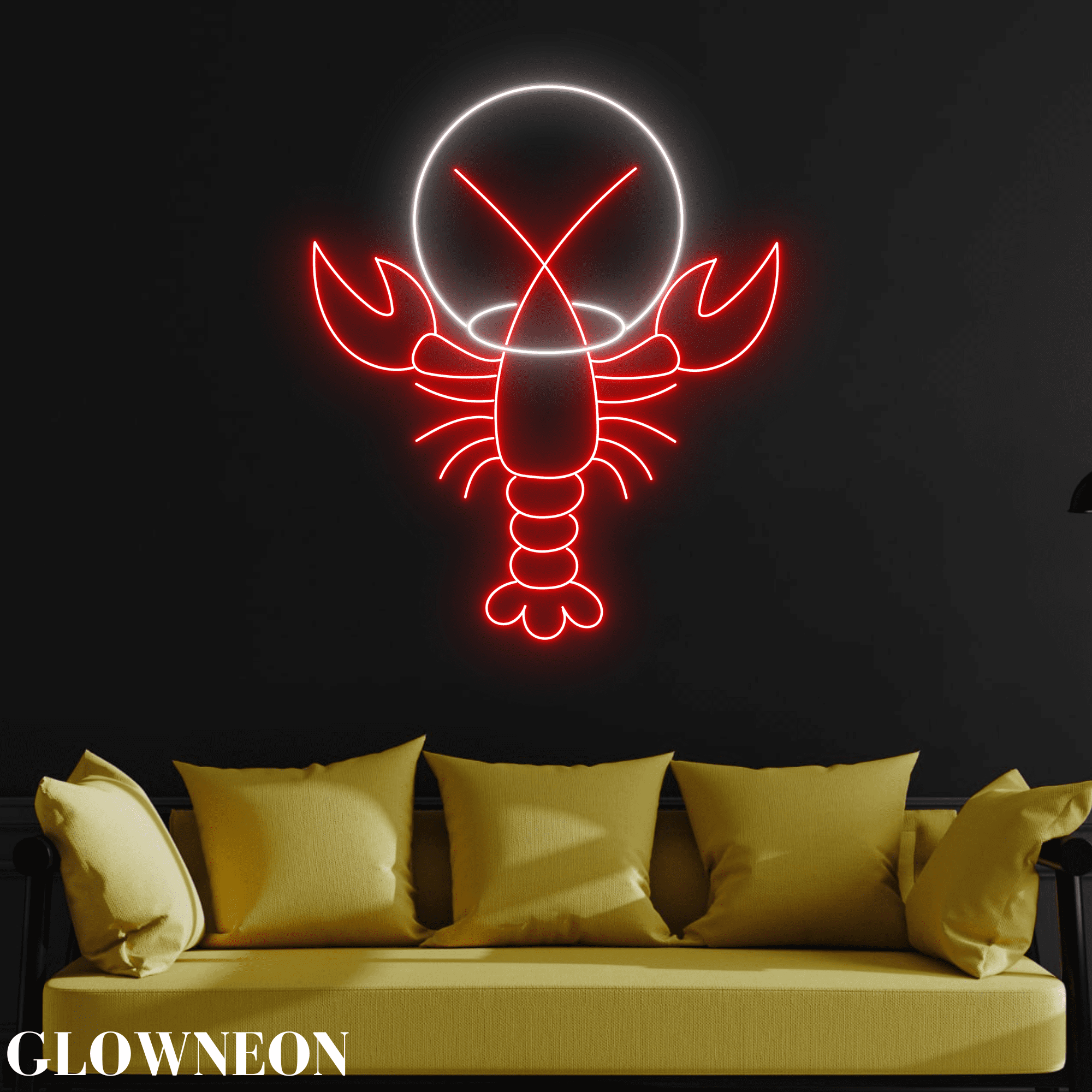 Glownneon Astronaut Lobster Neon Led Lights, Lobster Seafood Shop Sign ...