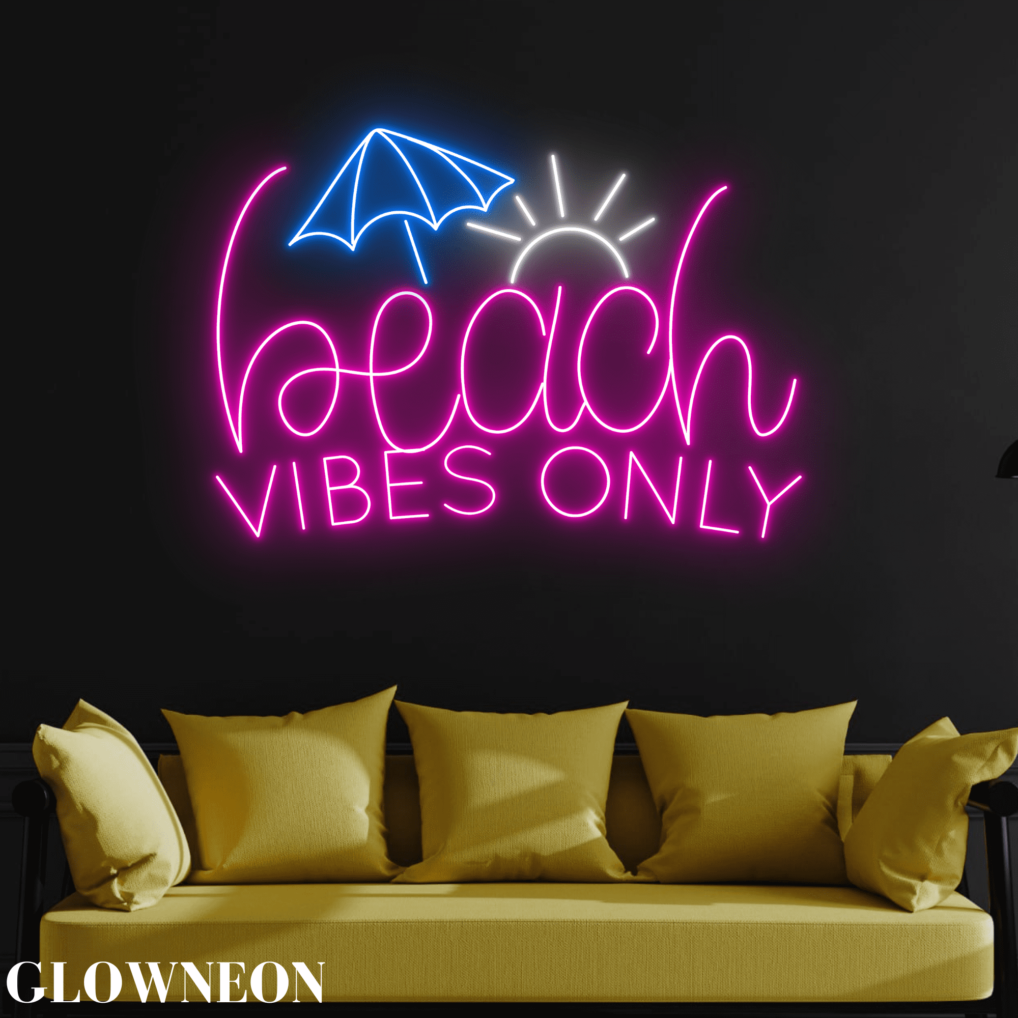 Glownneon Beach Vibes Only Led Neon Lights, Summer Beach Home Wall Art ...