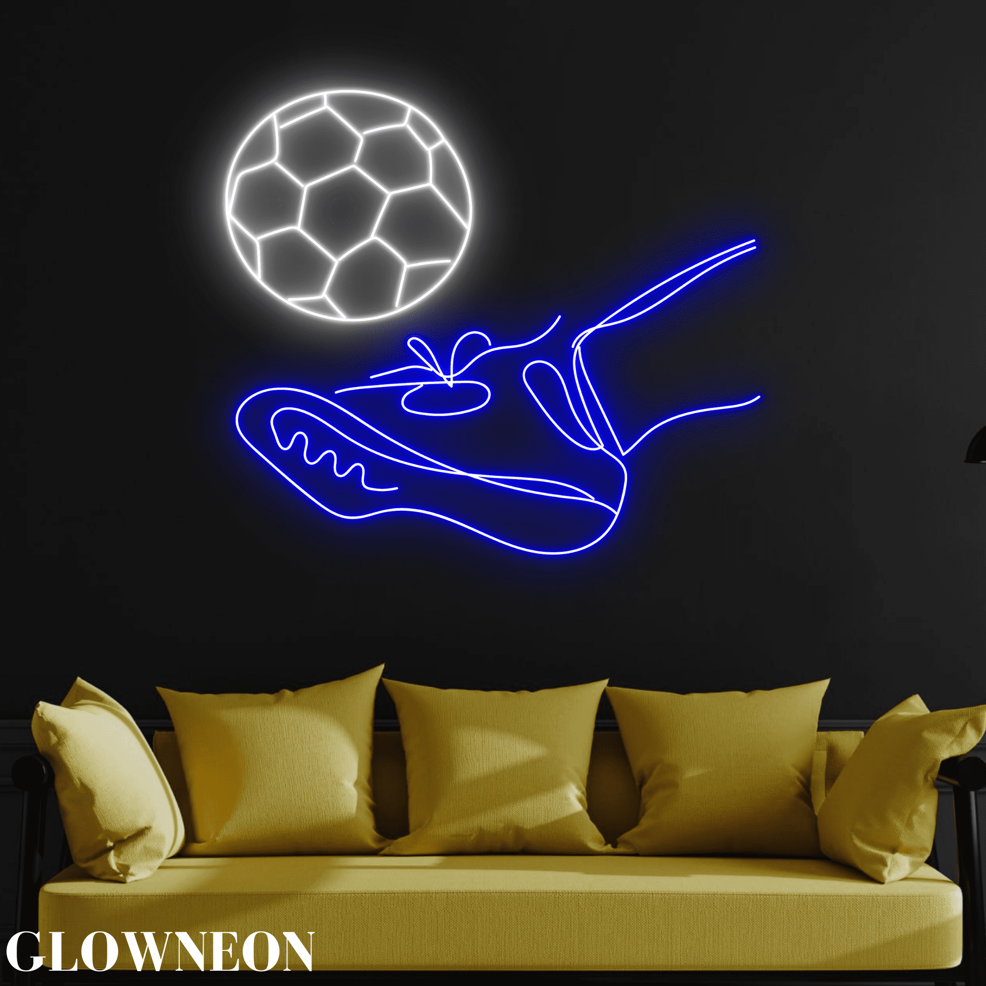 Glownneon Leg Kick Ball Neon Lights, Football Led Lights, Gift For Him ...