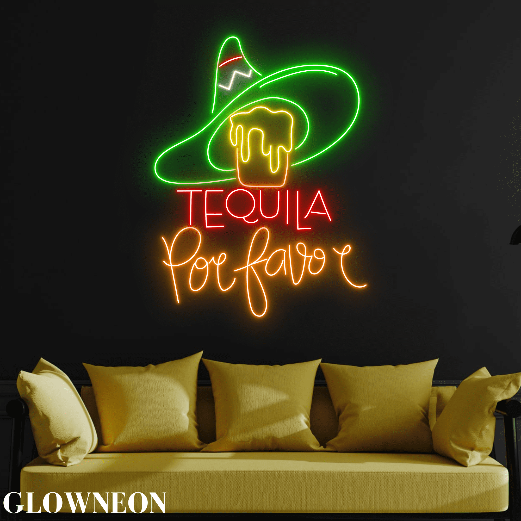 Glownneon Light Up Tequila Cocktail Bar With Neon Tequila Por Favor ...