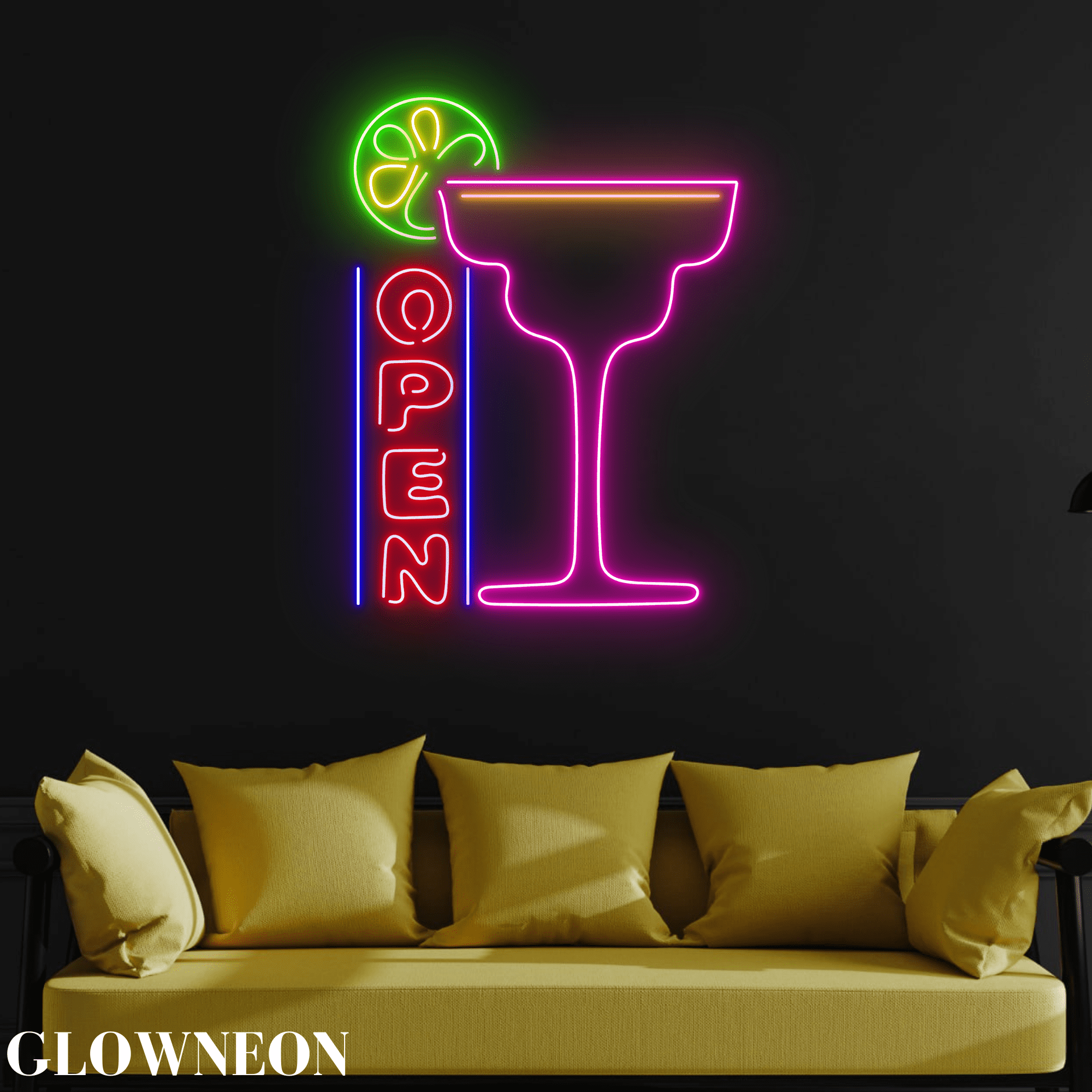 Glownneon Open Store Neon Led Sign, Cocktail & Wine Bar Open Lights ...