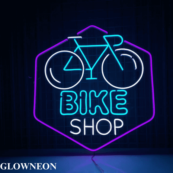Glownneon Sport Bike Shop Wall Led Light, Grand Opening Bike Shop Sign ...