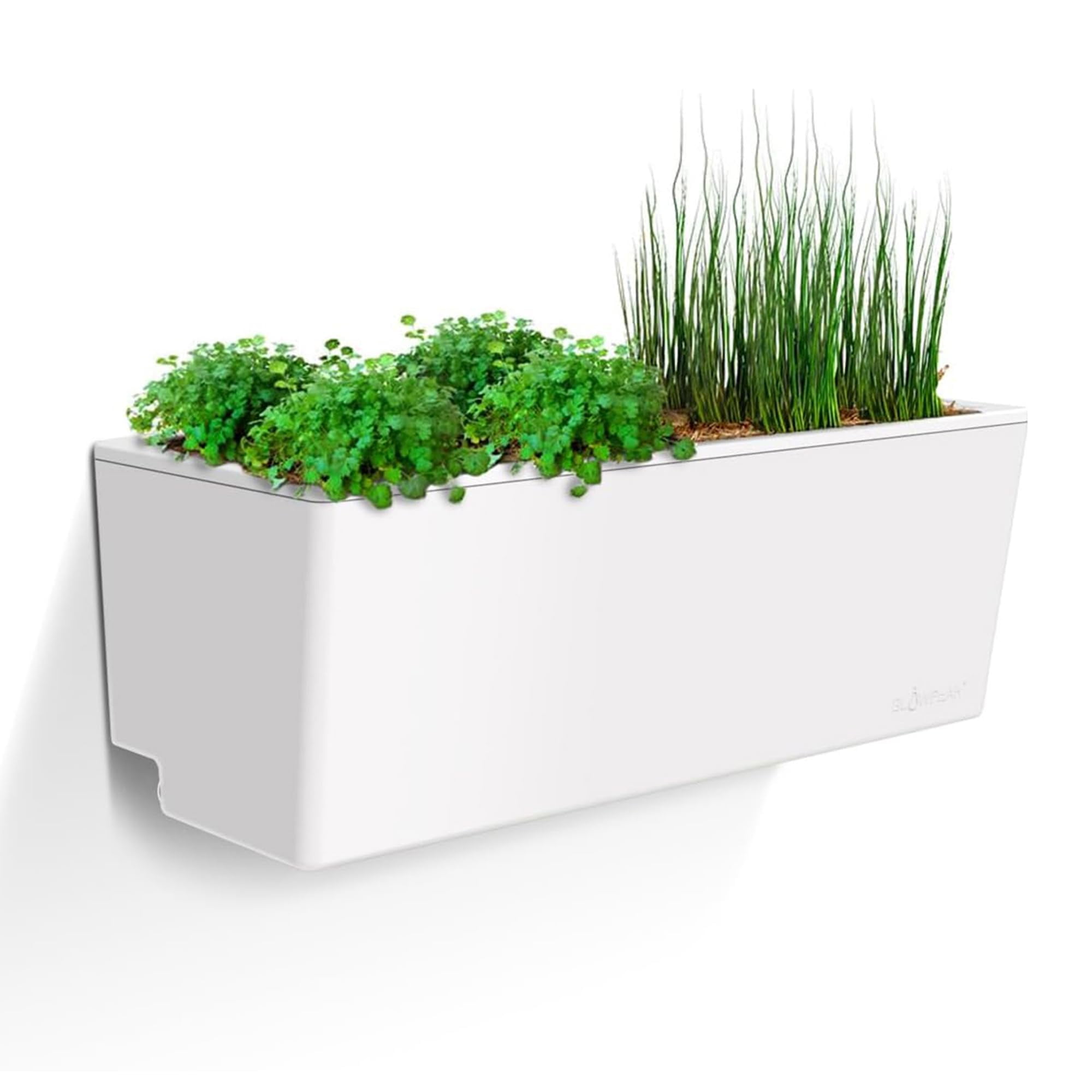 Glowpear Self Watering Planter Box - 23.6", White - UV Stable, Scalable ...