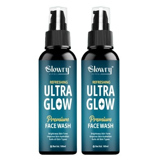 Glowry Herbal Ultra Glow Face Wash 100 ml For All Skin Types Men Women ...