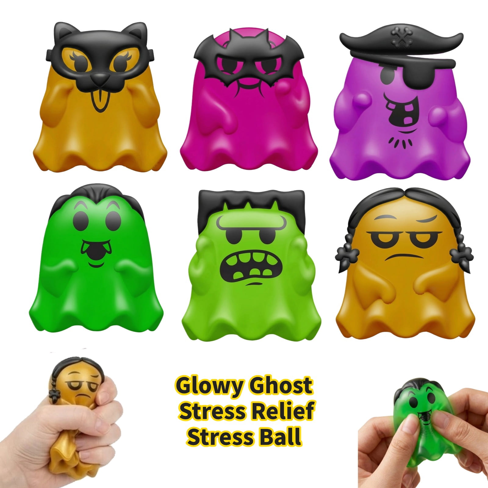 Glowy Ghost Stress Relief Stress Ball Sensory Stress Relief Squeeze ...