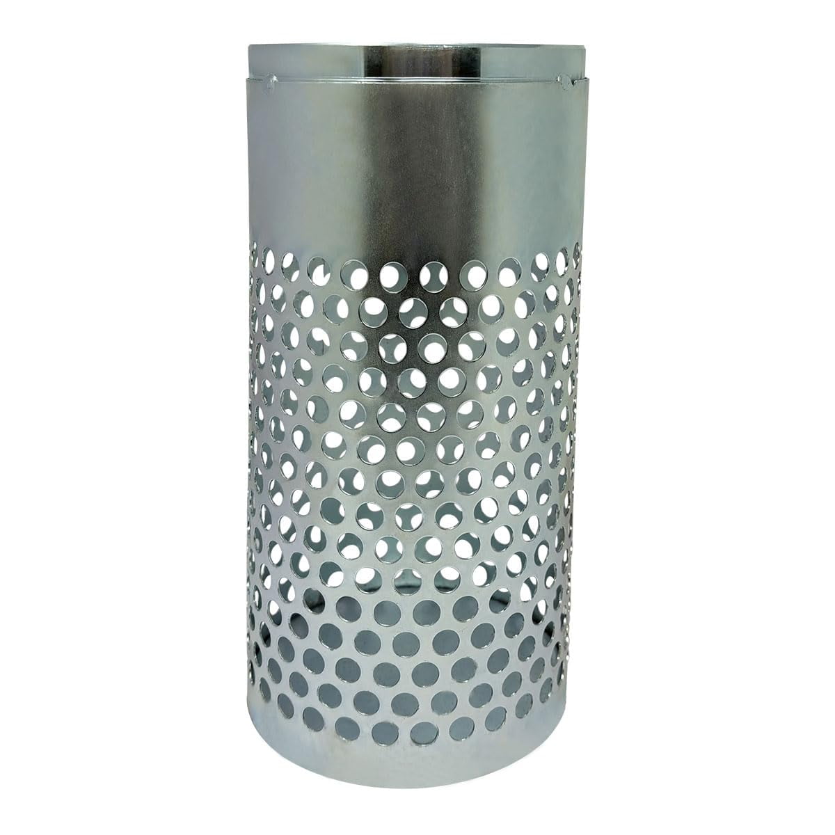 Gloxco 4" Long Style Suction Strainer, Round Hole, Zinc Plated Steel ...