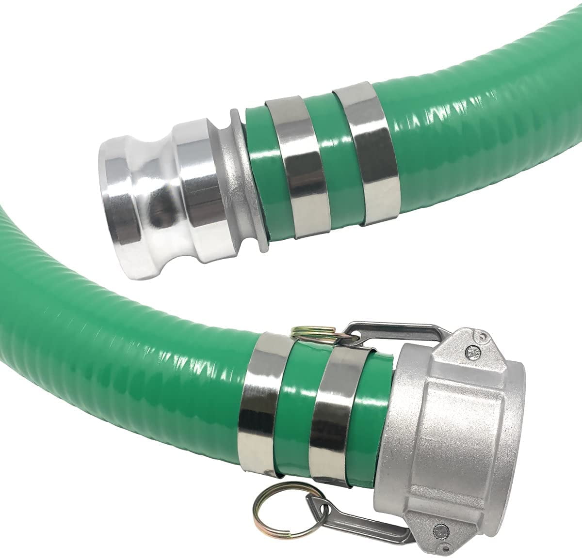 Gloxco Heavy Duty Green PVC Suction Hose Assembly for Water Transfer, 1 ...
