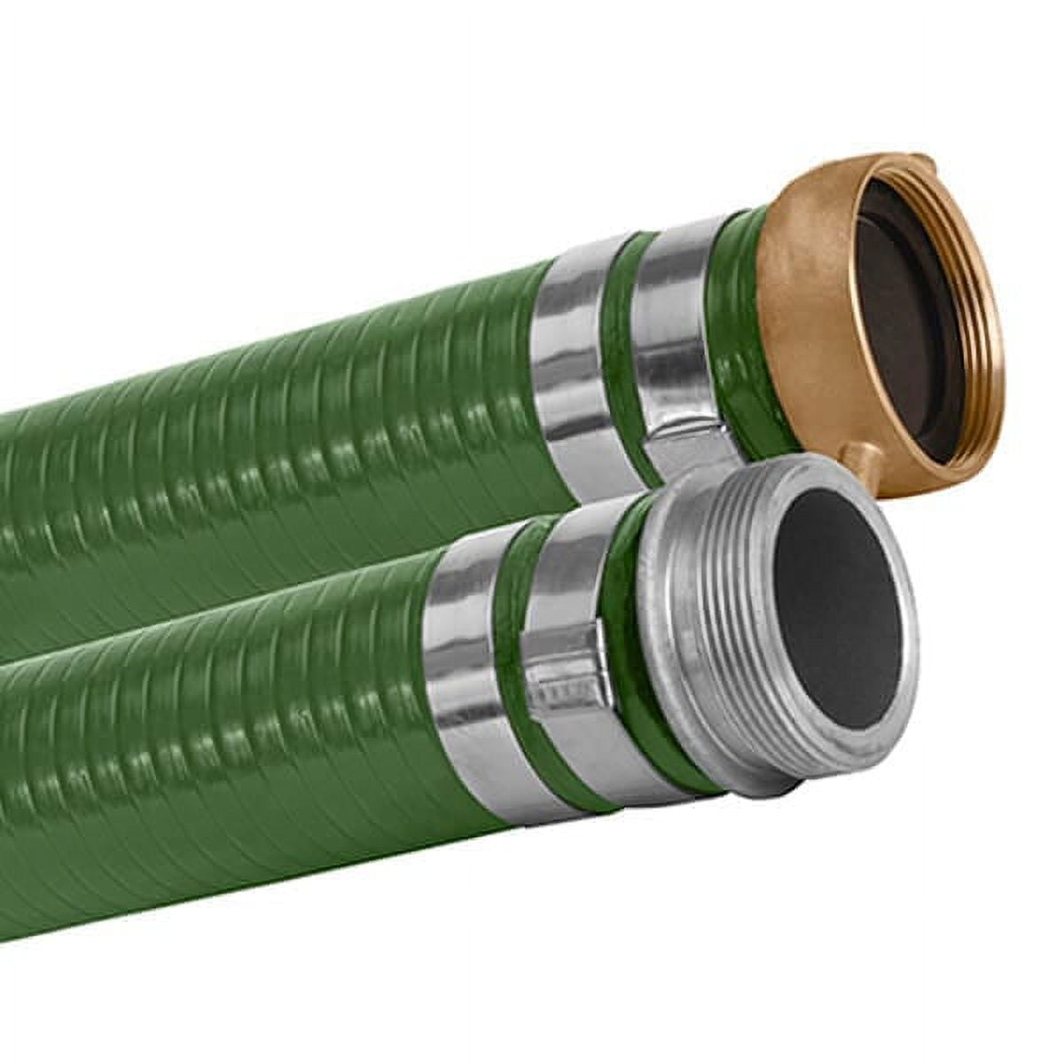 Gloxco Heavy Duty Green PVC Suction Hose Assembly for Water Transfer, 2 ...