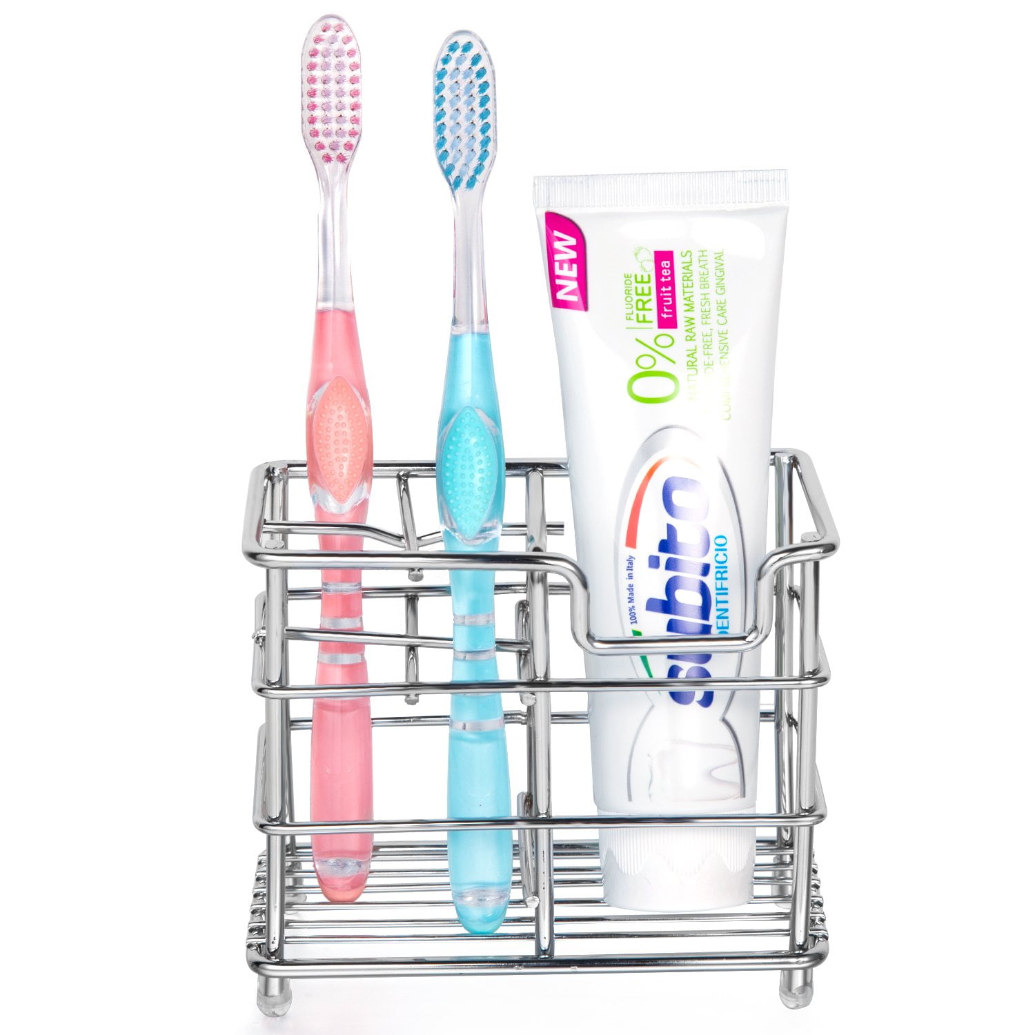 Gluaae Toothbrush Holder, Stainless Steel Bathroom Storage Organizer ...