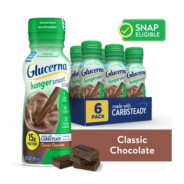 Glucerna Hunger Smart Diabetic Protein Shake, Classic Chocolate, 10-fl ...