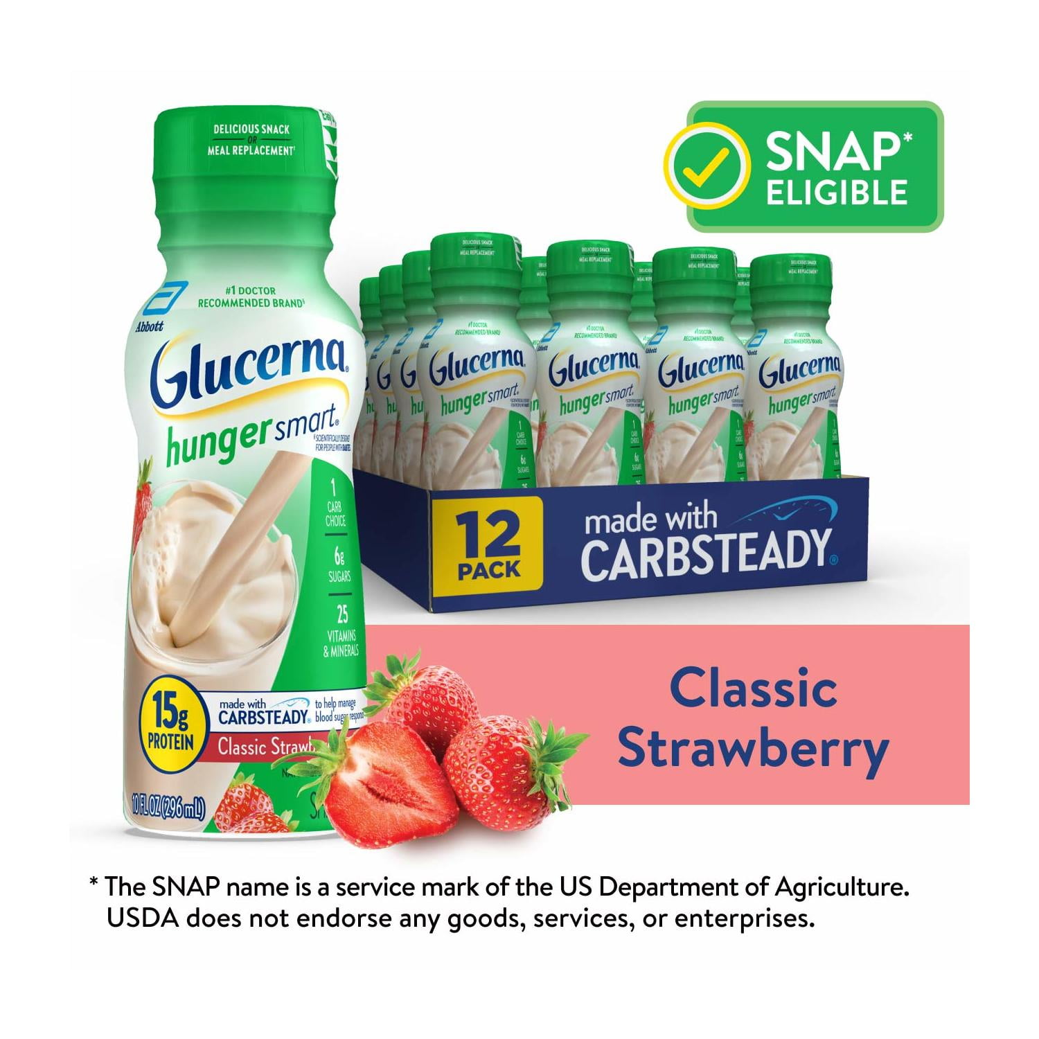 Glucerna Hunger Smart Diabetic Protein Shake, Meal Replacement ...