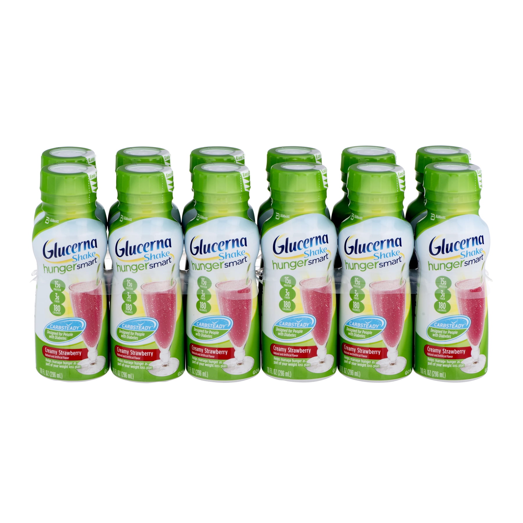 Glucerna Hunger Smart Diabetic Protein Shake, Classic Strawberry, 10 fl ...