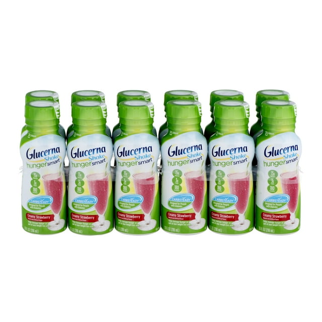 Glucerna Hunger Smart Diabetic Protein Shake, Classic Strawberry, 10 fl ...