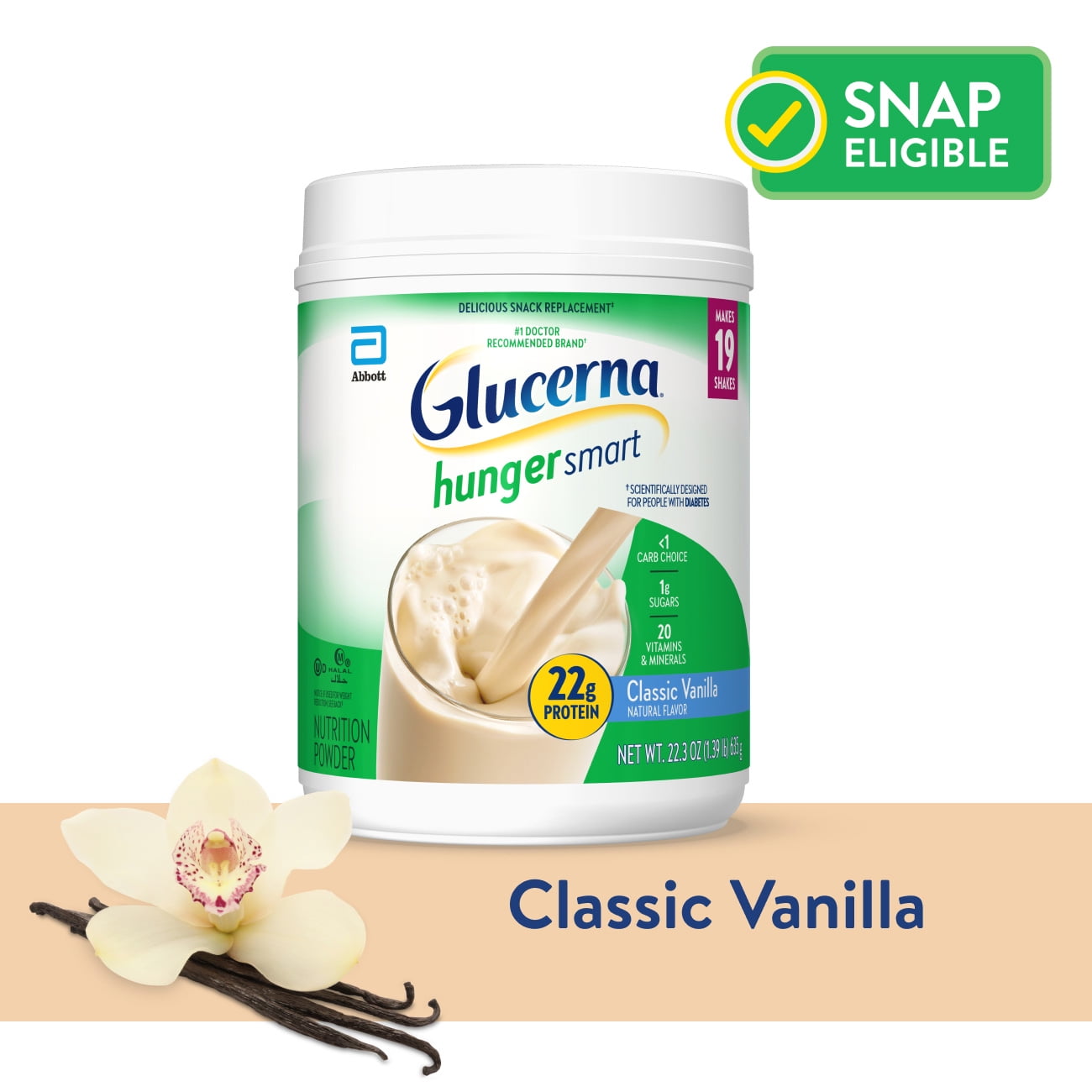 Glucerna Hunger Smart Powder - Homemade Vanilla Flavor - 22.3 oz Tub in ...