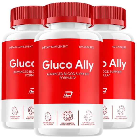 Gluco Ally Blood Support Capsules - Gluco Ally Advanced Supplement, 3 ...