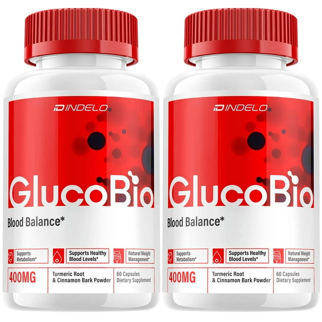 Gluco Bio Blood Support Capsules - GlucoBio Advanced Formula, 2 Pack ...
