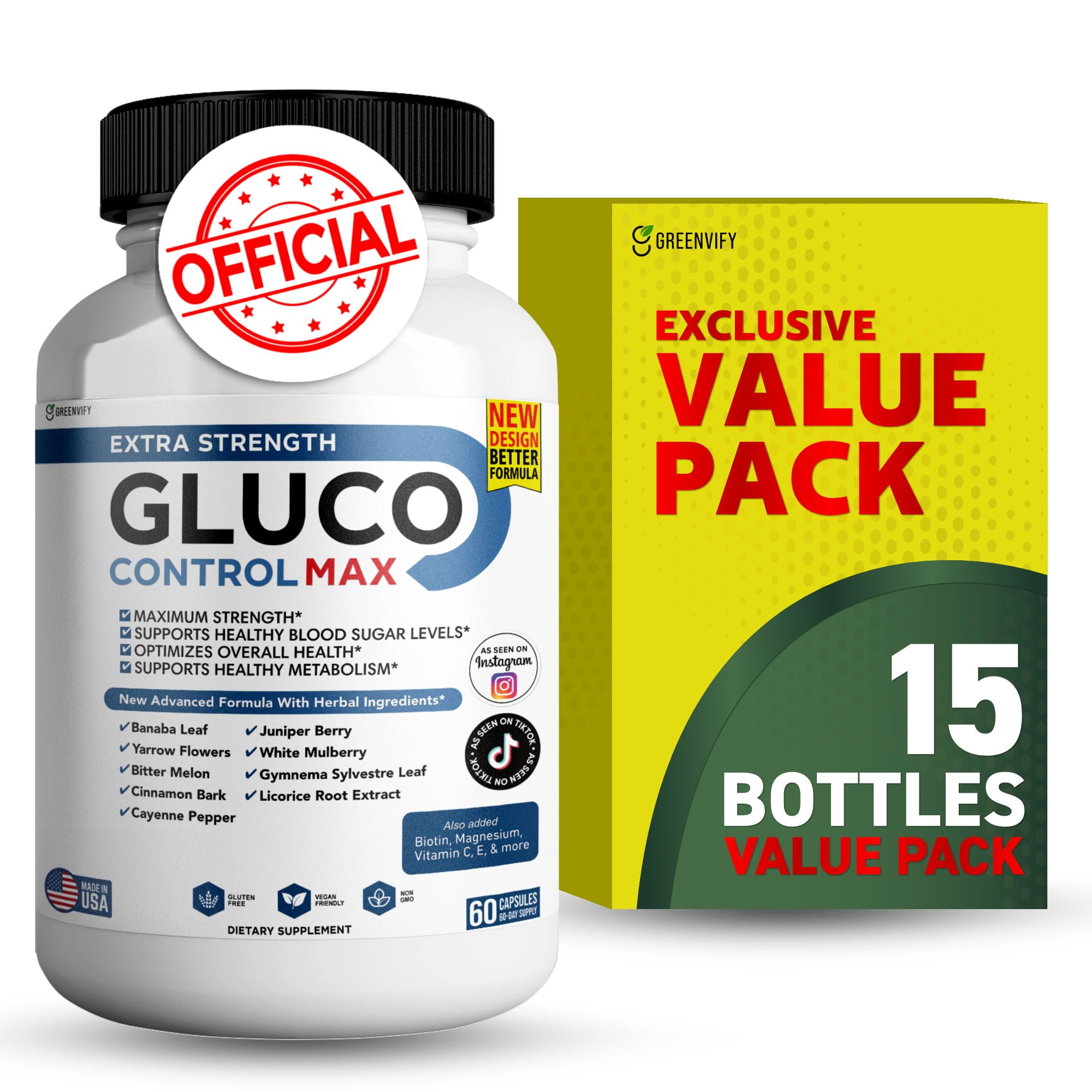 Gluco Control Max - Extra Strength Dietary Supplement for Energy ...
