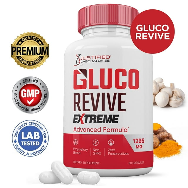 Gluco Revive Extreme Formula 1295MG Glucorevive Glycogen Support 60 Capsules - Walmart.com