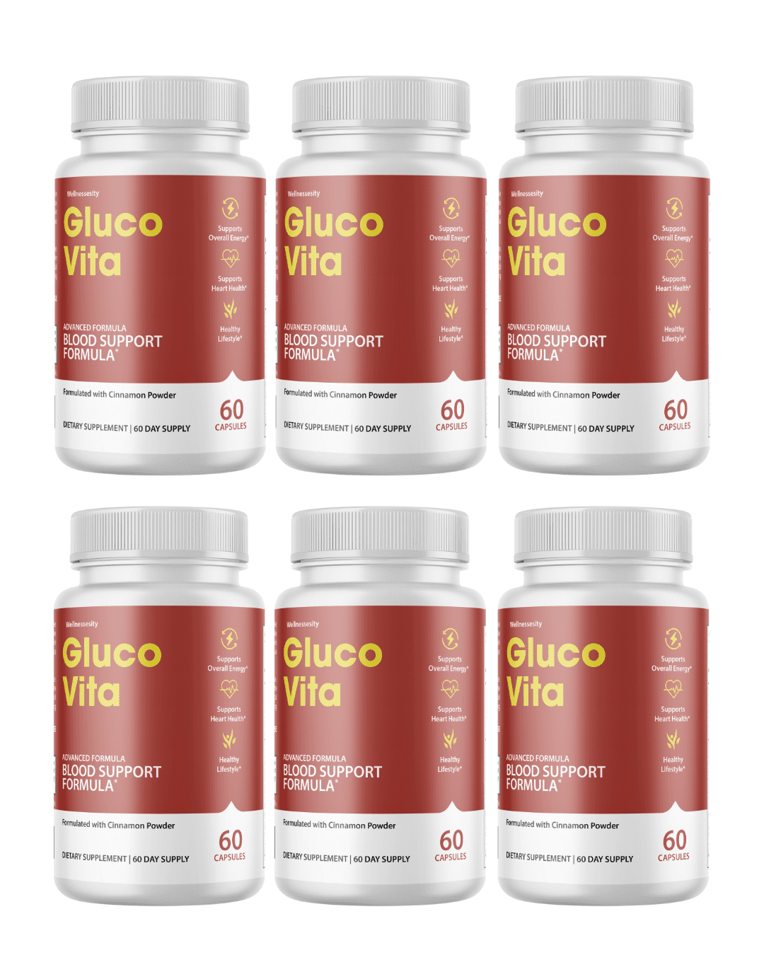 Gluco Vita - Advanced Blood Support Formula, GlucoVita - 6 Bottles ...