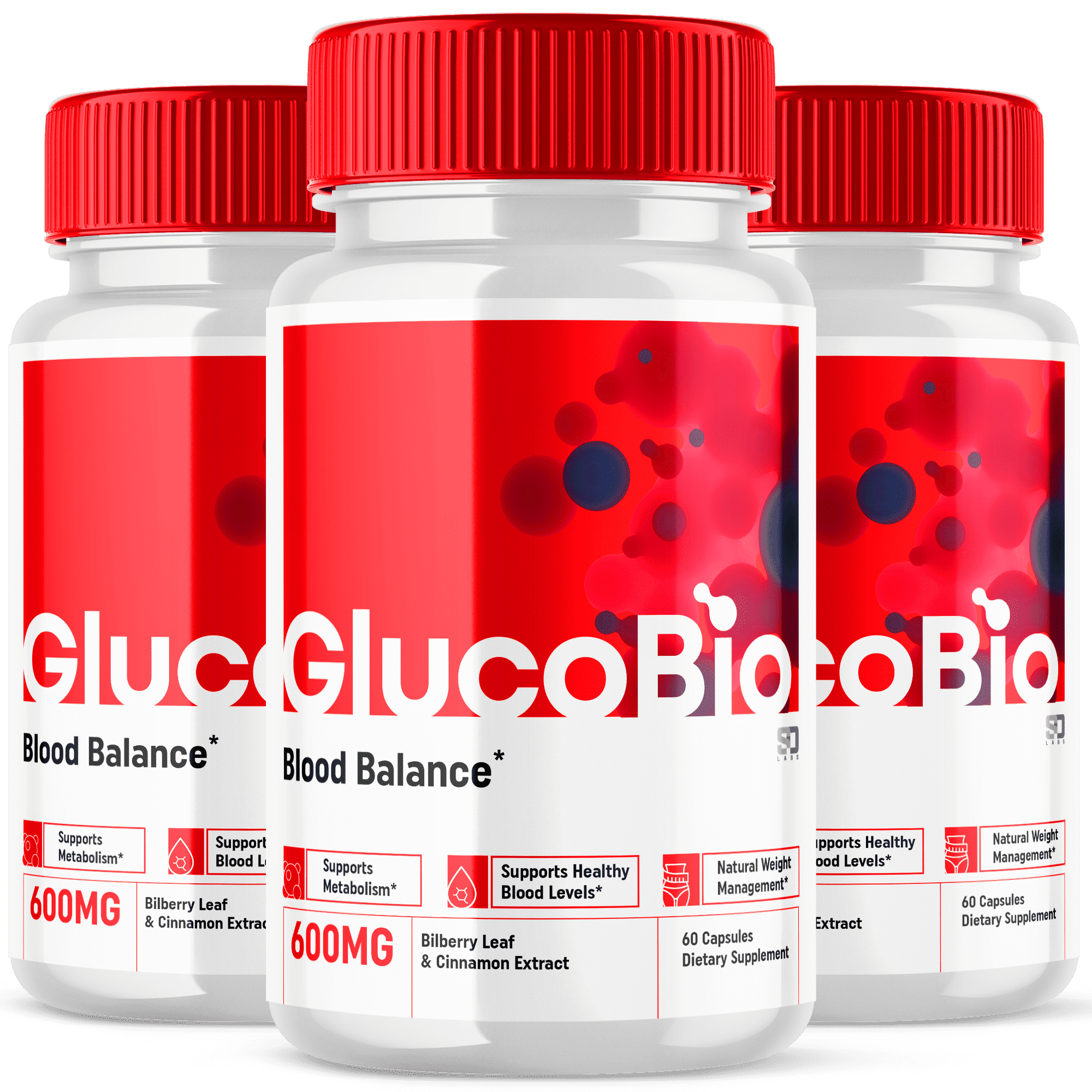 GlucoBio Advanced Blood Support Supplement 3 Pack - Walmart.com
