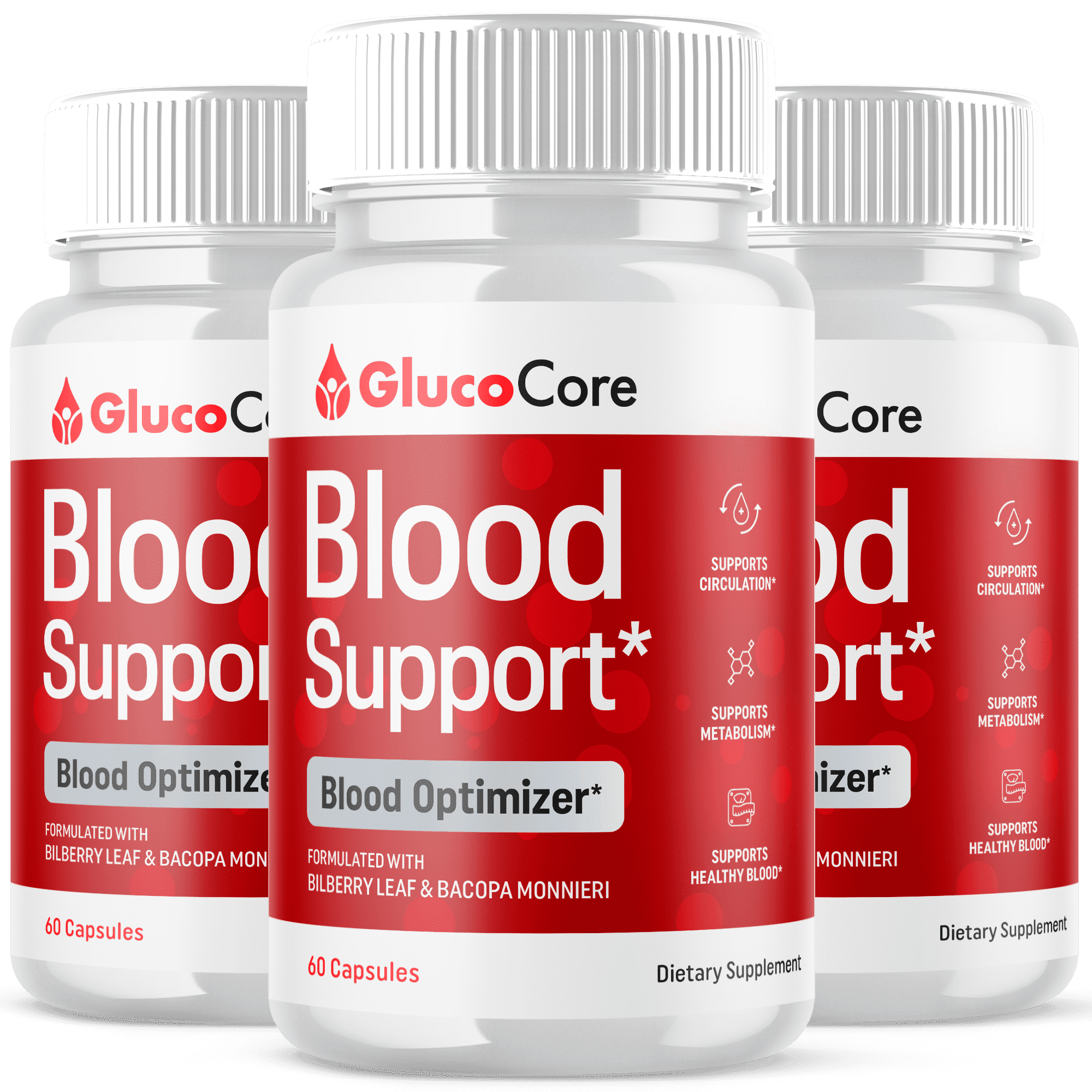 GlucoCore Blood Support Pills Advanced Formula Vitamin Supplement Gluco ...