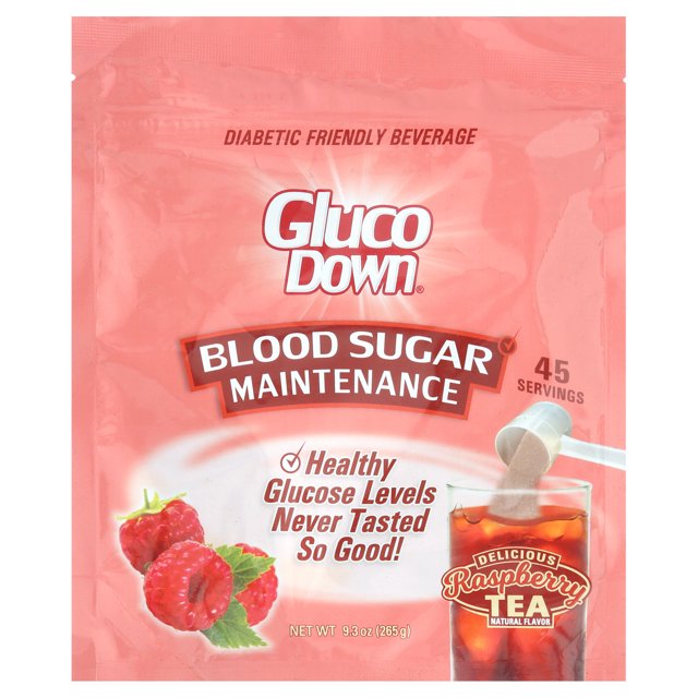 GlucoDown, Maintains Healthy Blood Sugar, Delicious Raspberry Tea, 45 ...