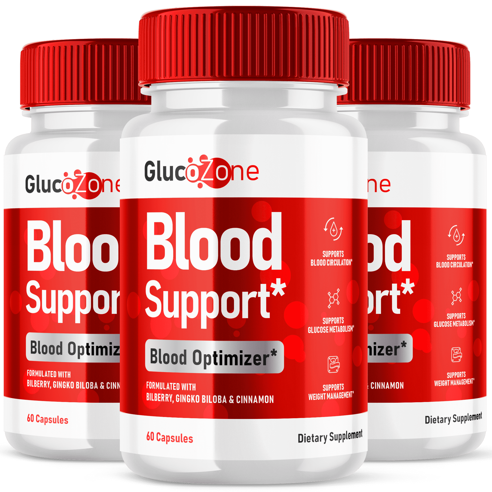 GlucoZone Blood Support Pills Advanced Formula Vitamin Supplement 180 ...