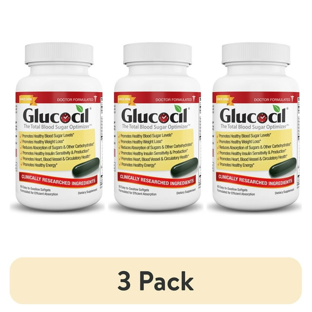 (3 pack) Glucocil 15-Day Supply 60CT – Premium Blood Sugar Support – 2 ...