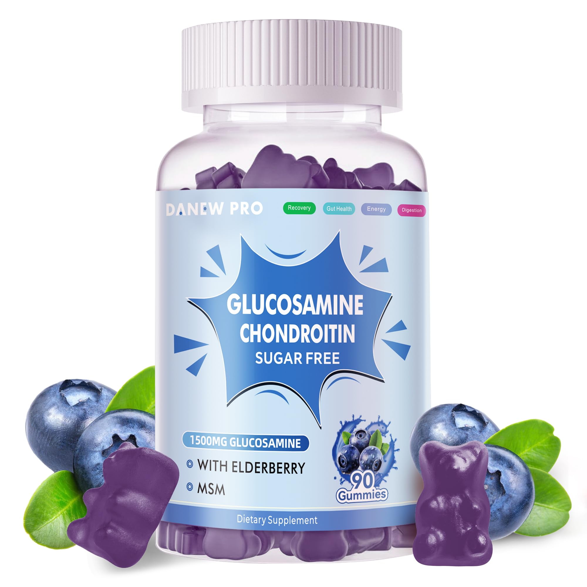 Glucosamine Chondroitin Gummies with MSM & Elderberry Extra Strength ...