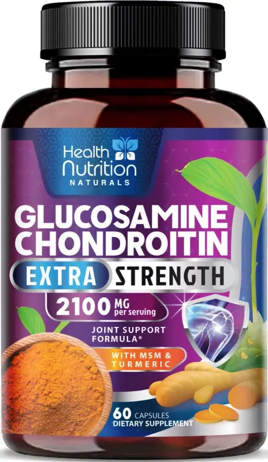 Glucosamine_Chondroitin_Turmeric_MSM_Triple_Strength_Joint_Support_2100mg_60_capsules - Walmart.com