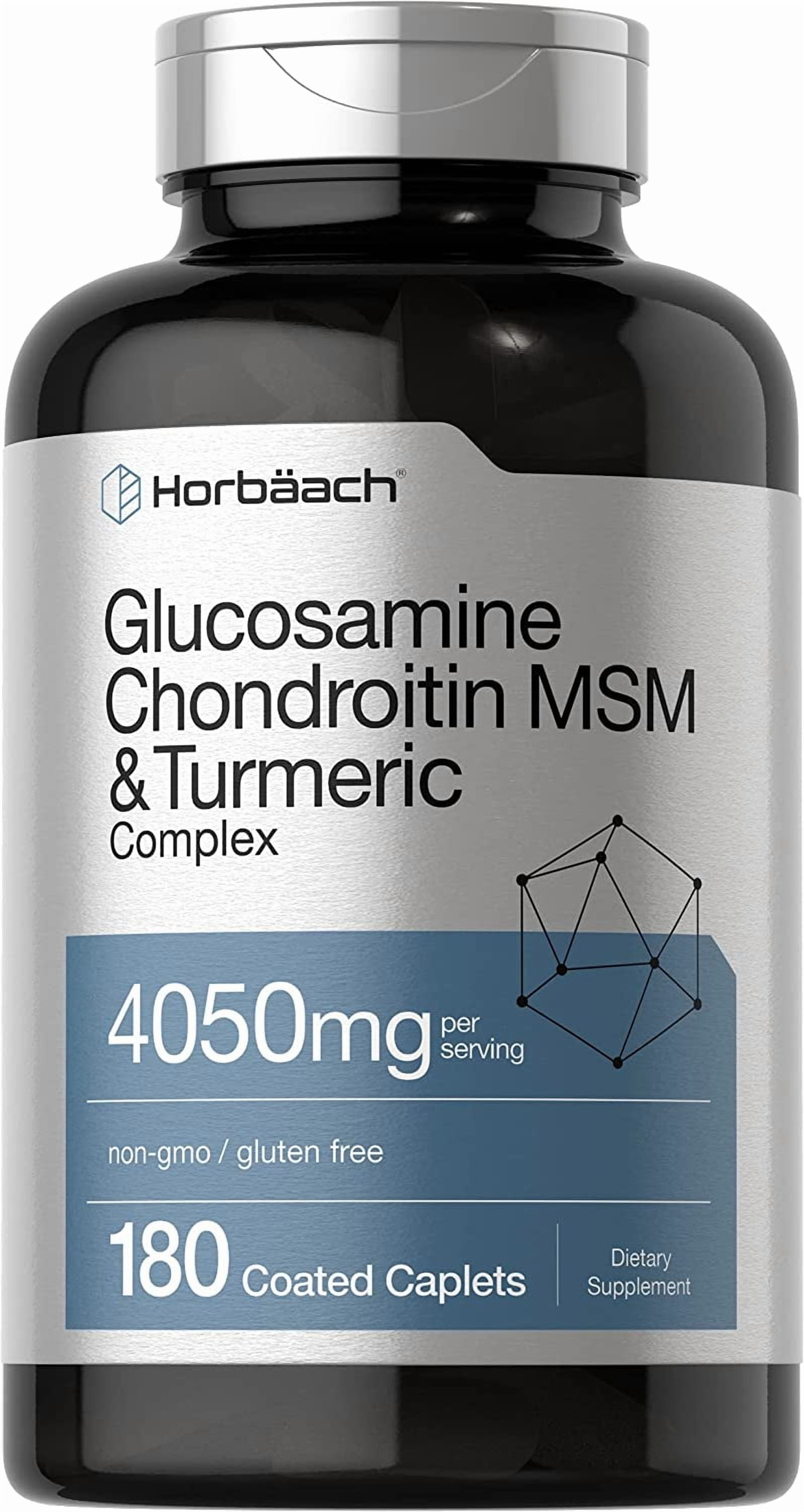 Horbaach Glucosamine Chondroitin with Turmeric & MSM, Joint Health ...