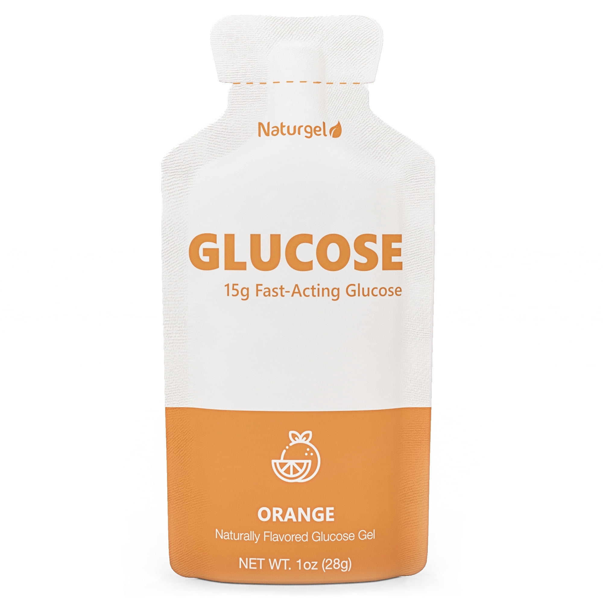 Glucose Liquid Gel, 15 Packets, Orange - 15g Fast-Acting Glucose to ...