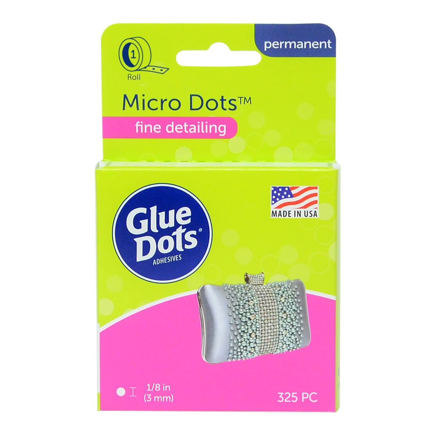 Glue Dots, Micro Dots, Double-Sided, Permanent, 1/8", 325 Dots, Diamond ...