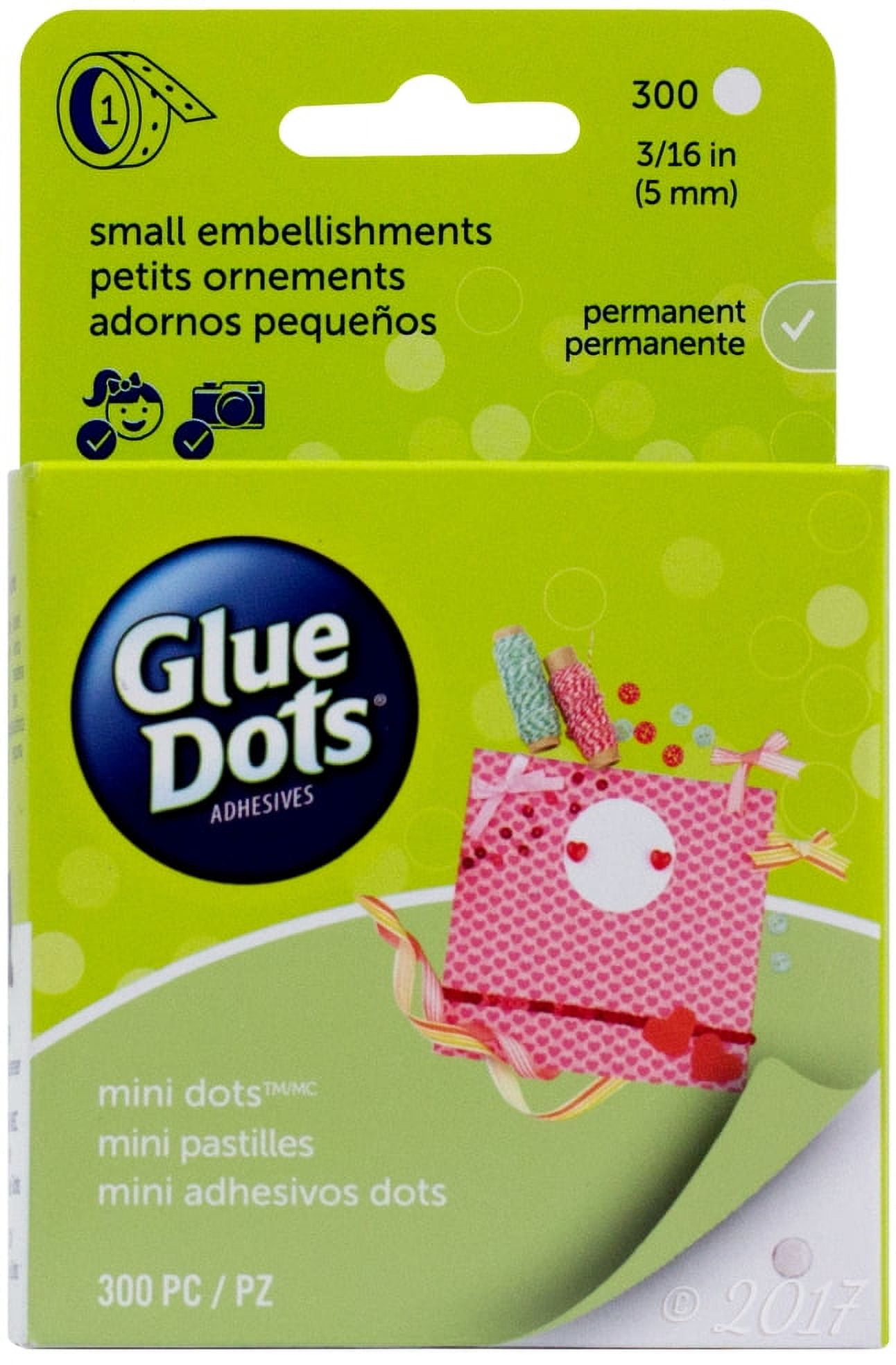 Glue Dots Mini .1875" Non-toxic Adhesive Dots, 300 Count - Walmart.com