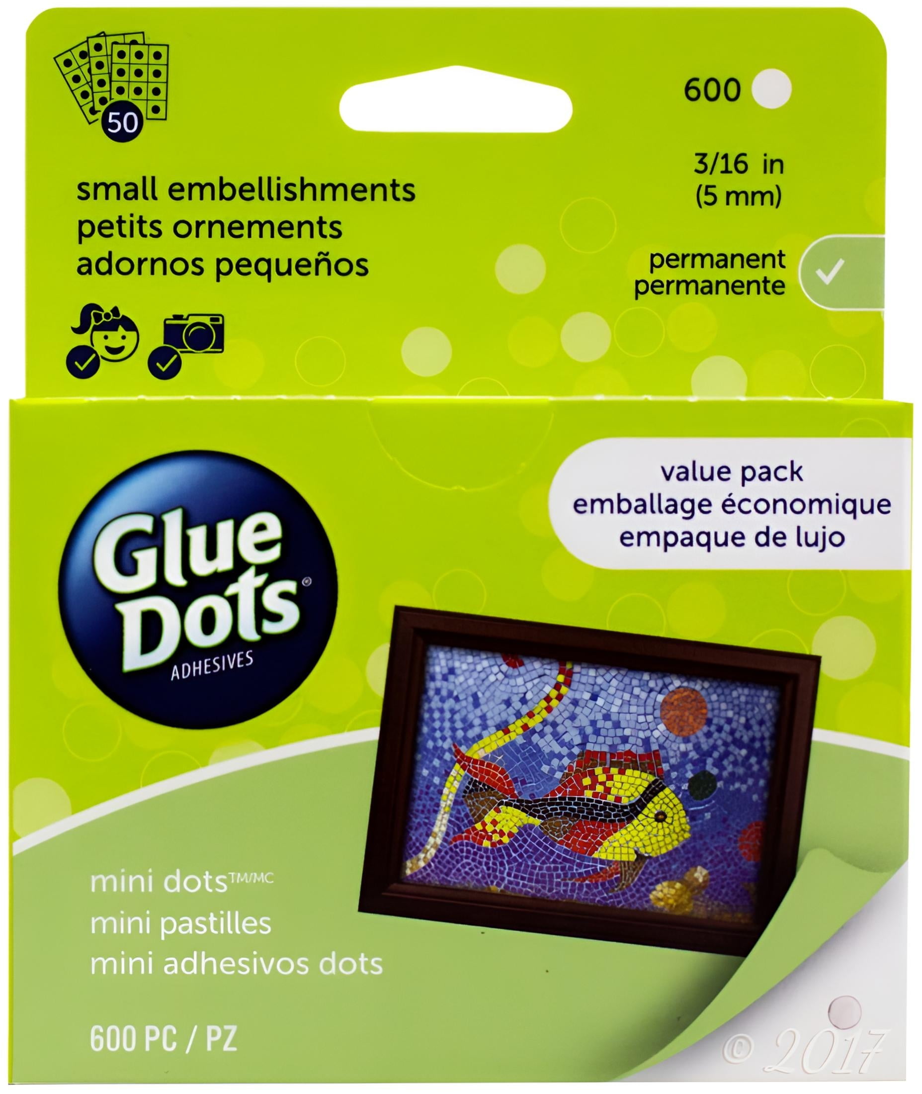 Glue Dots Mini Dots Adhesive Value Pack Sheets, 3/16 Inch, Clear, Pack ...