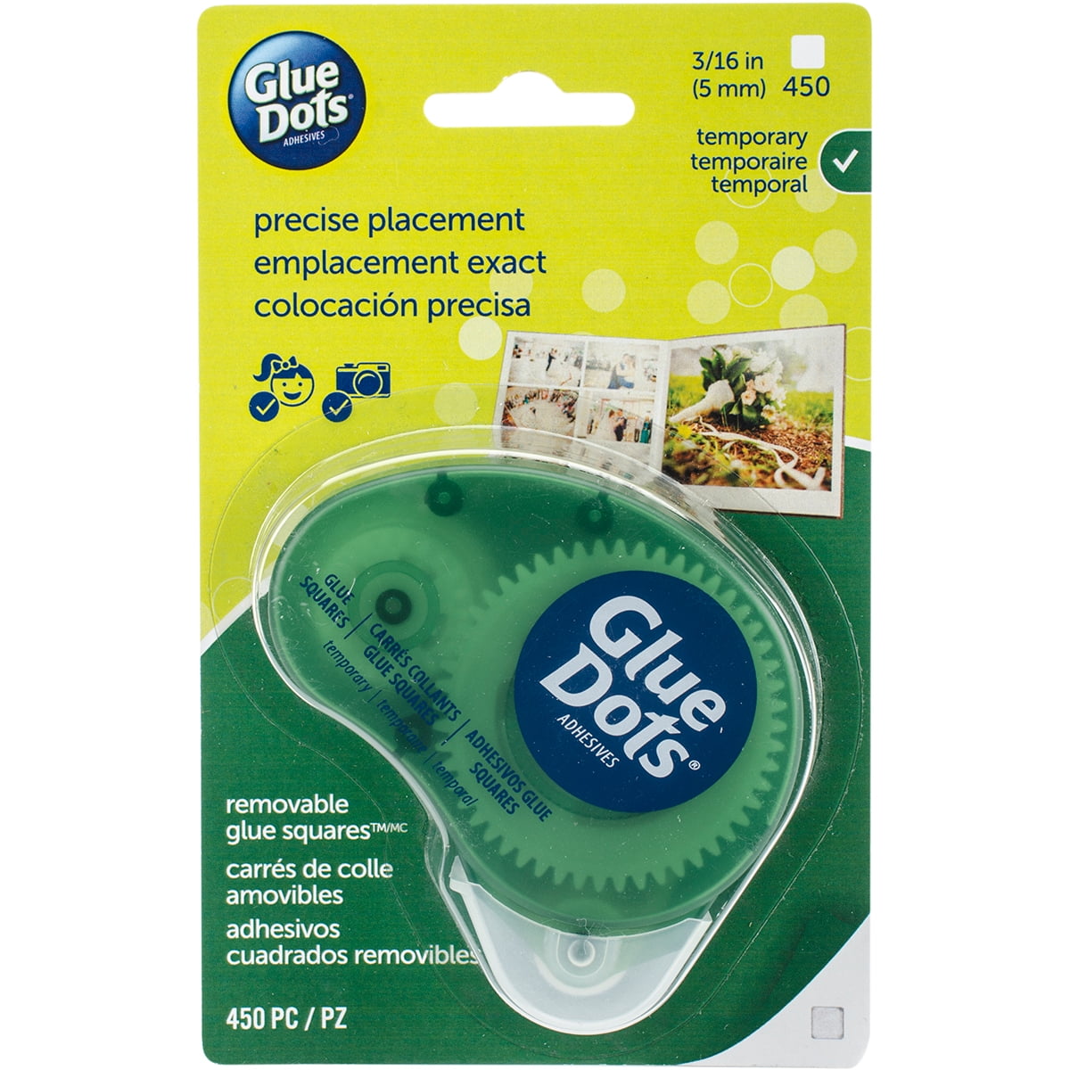 Glue Dots Non - Refillable Runner - Removable Squares .1875" 450/Pkg ...