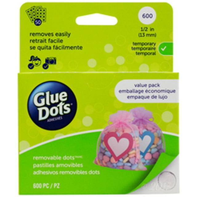 Glue Dots Removable Dots Value Pack Sheets, 1/2 Inch, Clear, Pack of ...